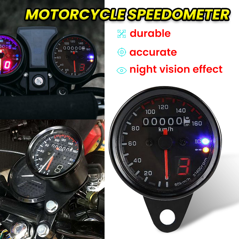 PMShop Universal Motorcycle Cafe Racer Speedometer odometer 0-160 km/u ...