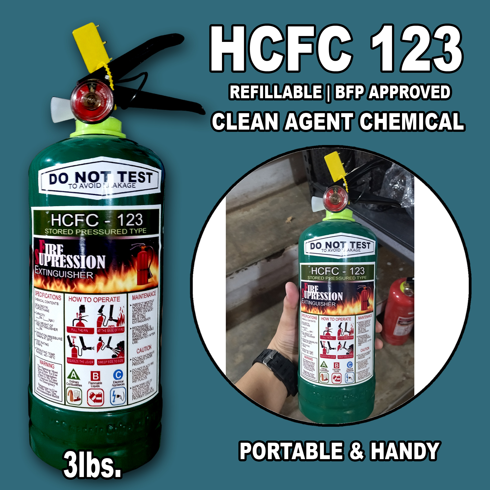 Fire extinguisher Green HCFC 123 | Lazada PH