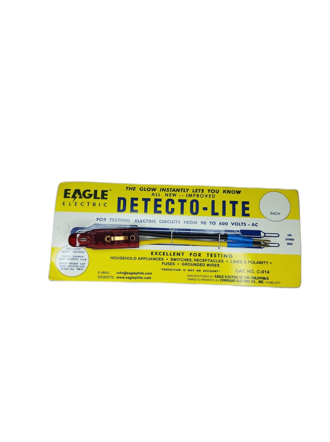 ELECTRIC CIRCUIT TESTER EAGLE DETECTO- LITE (For testing electric ...