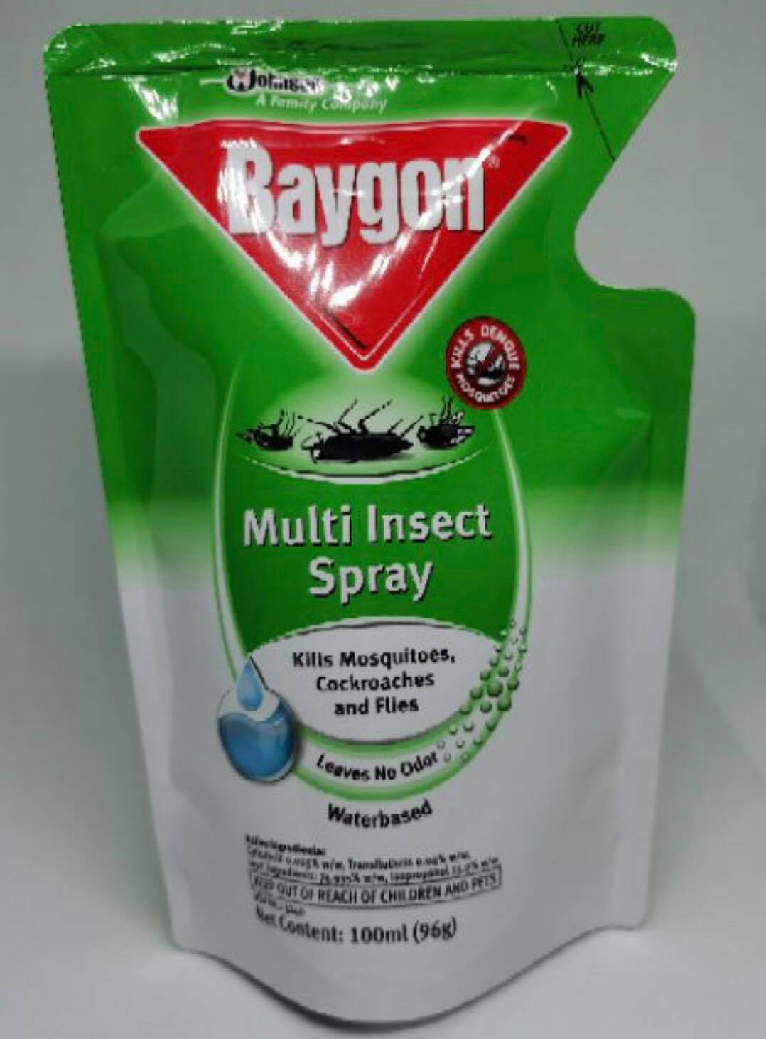 Baygon Multi Insect Spray Odorless 100ml (Waterbased) pouch kills ...