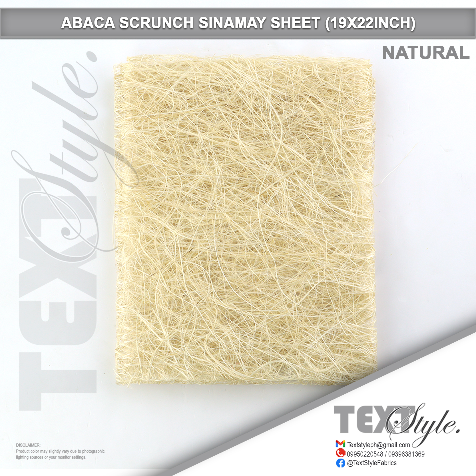 Textstyle Abaca Scrunch Mat Sinamay Fabric Sheet Wrapper Gift Packaging ...