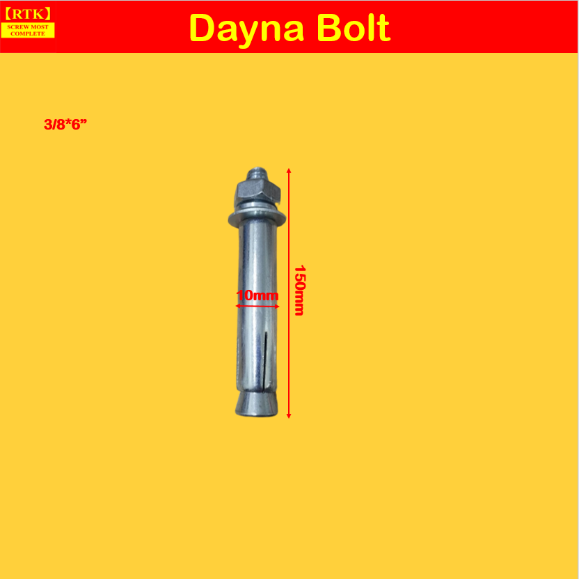 RTK (PER PIECE) Dynabolt/Dyna Bolt/Expansion/Anchor bolt 3/8*3 5/32”, 3 ...