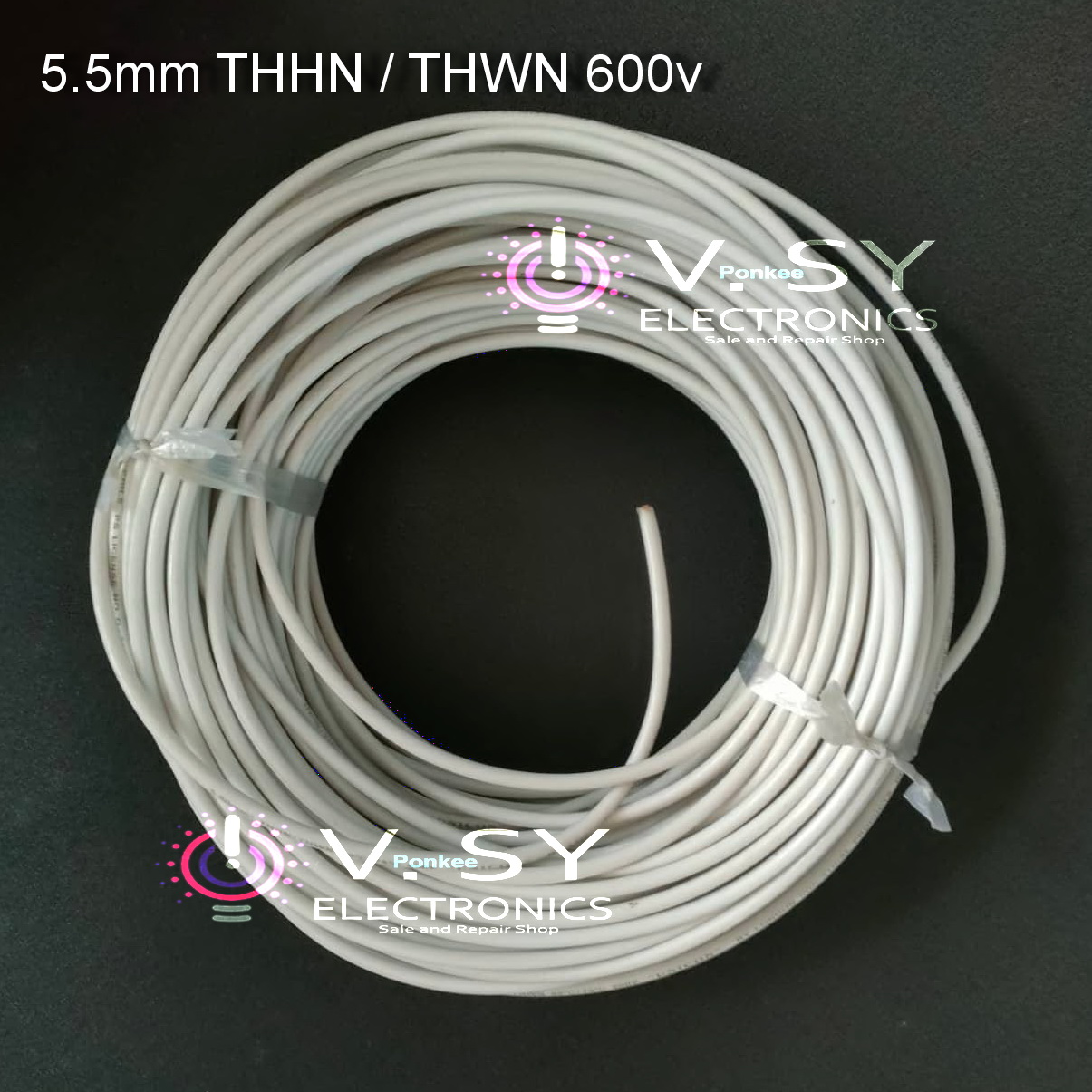 5.5mm / 10awg / Gauge 10 / Gauge 8 8.0mm THHN Pure Copper Green Yellow ...