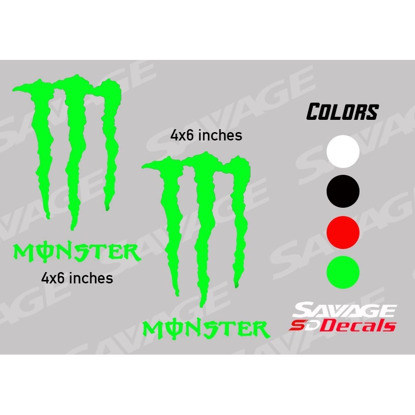 Monster Logo Sticker Decal 2PCS | Lazada PH