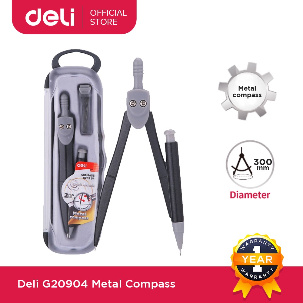 Deli Compass Ergonomic Handle School Compass Set Box With Mechanic ...