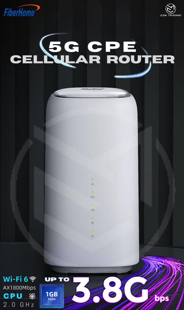 FiberHome 5G/4G CPE Cellular Wireless Router AX1800 Quad Core Wifi 6 ...