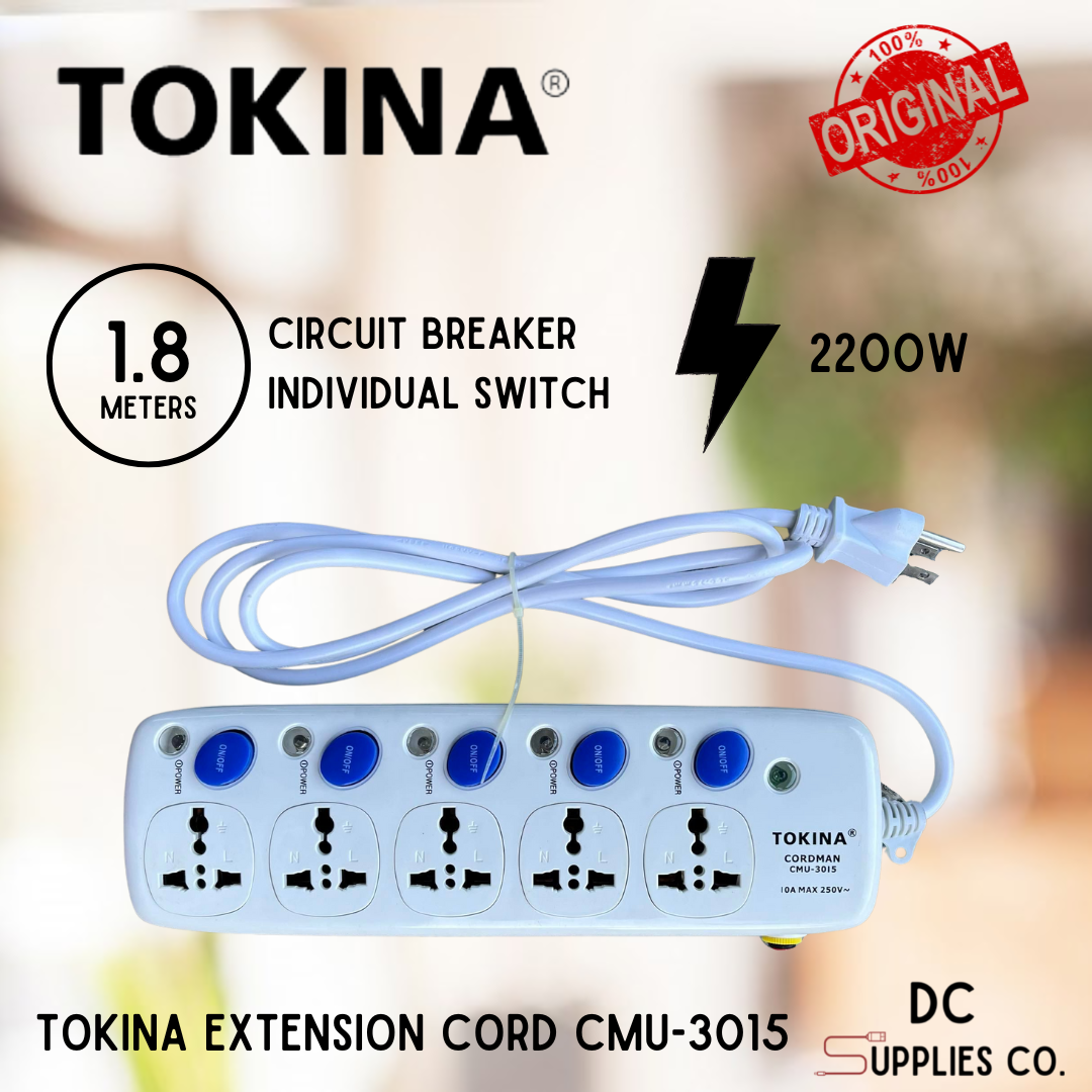 Tokina Extension Cord CMU-3015 1.8 Meters Individual Switch with ...