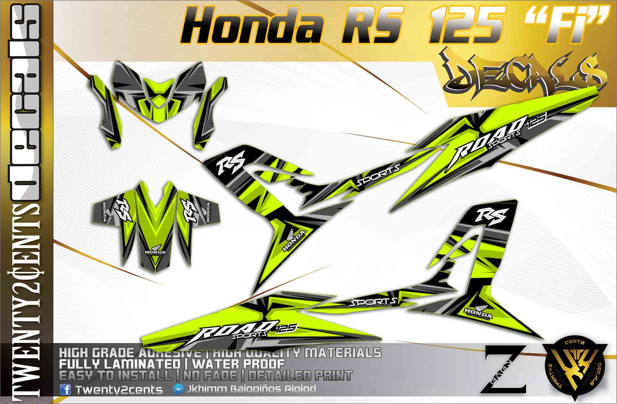 Honda RS125 Fi Decals High-Quality Stickers (racing graphic) | Lazada PH