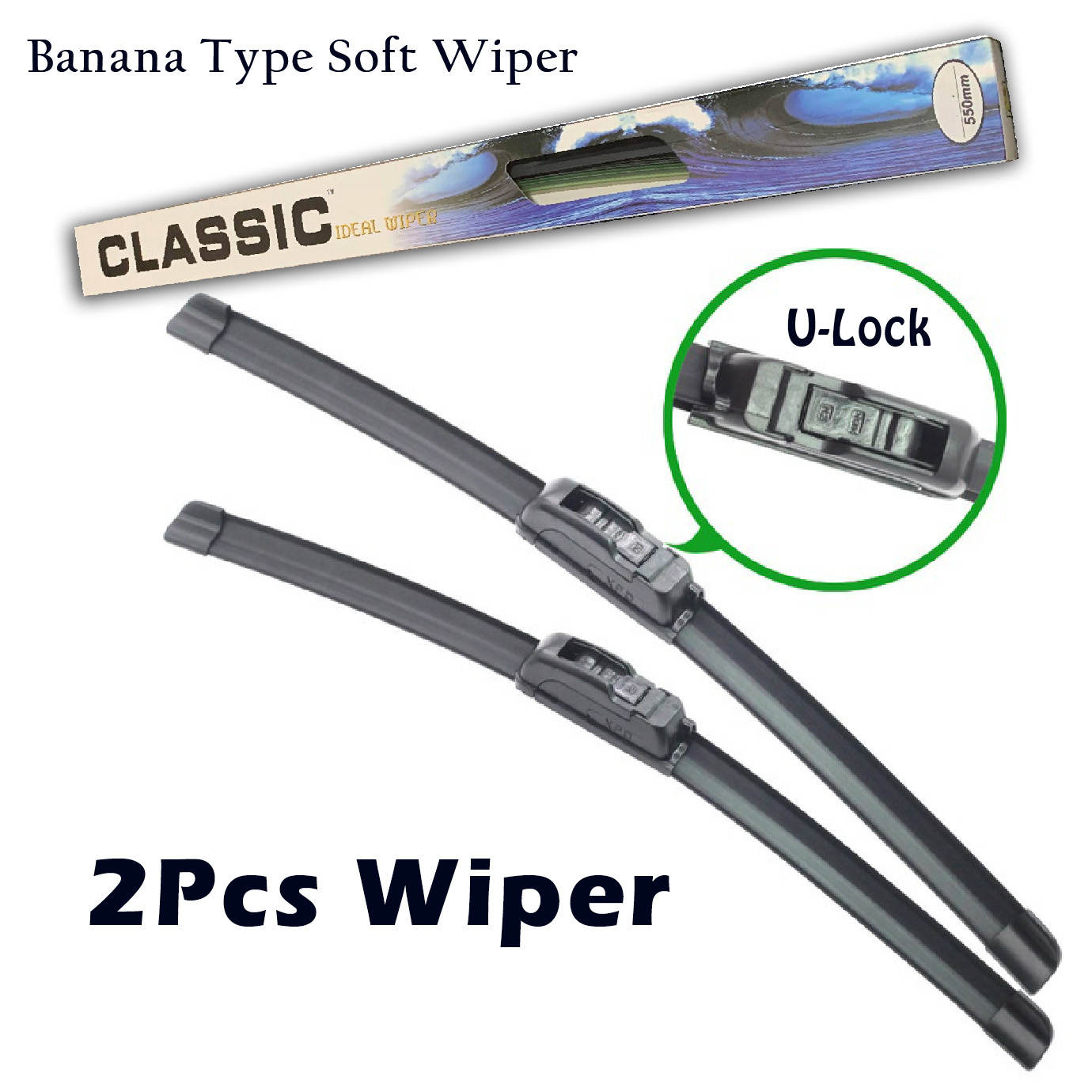 CLASSIC Car Wiper Soft Banana Type Flexible Size 14"/24"for Toyota Vios ...
