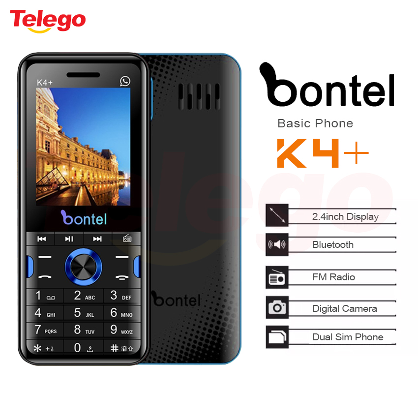 Bontel K4+ Basic Mobile Phone 3000mAh Dual Sim with MP3, MP4 Wireless ...