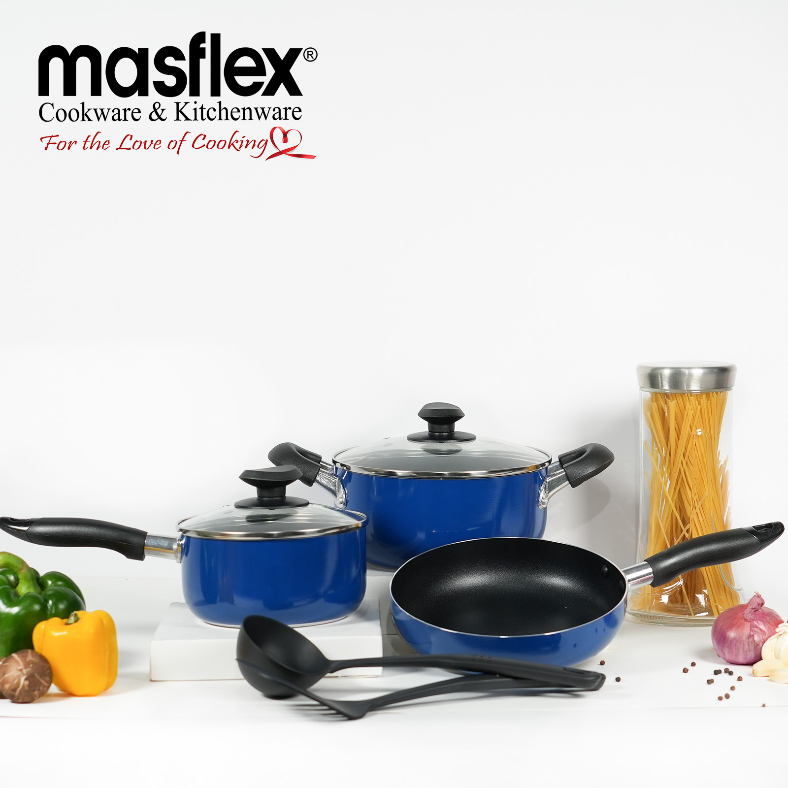 Masflex Aluminum Non-Stick Classic 7 piece Cookware Set (Induction ...