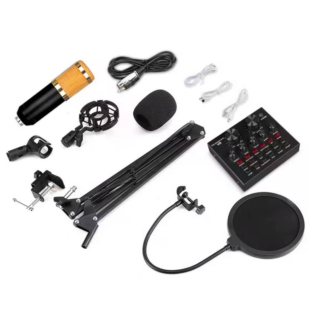bluetooth Original BM-800 + V8 Sound Card Mic Condenser Complete Set ...