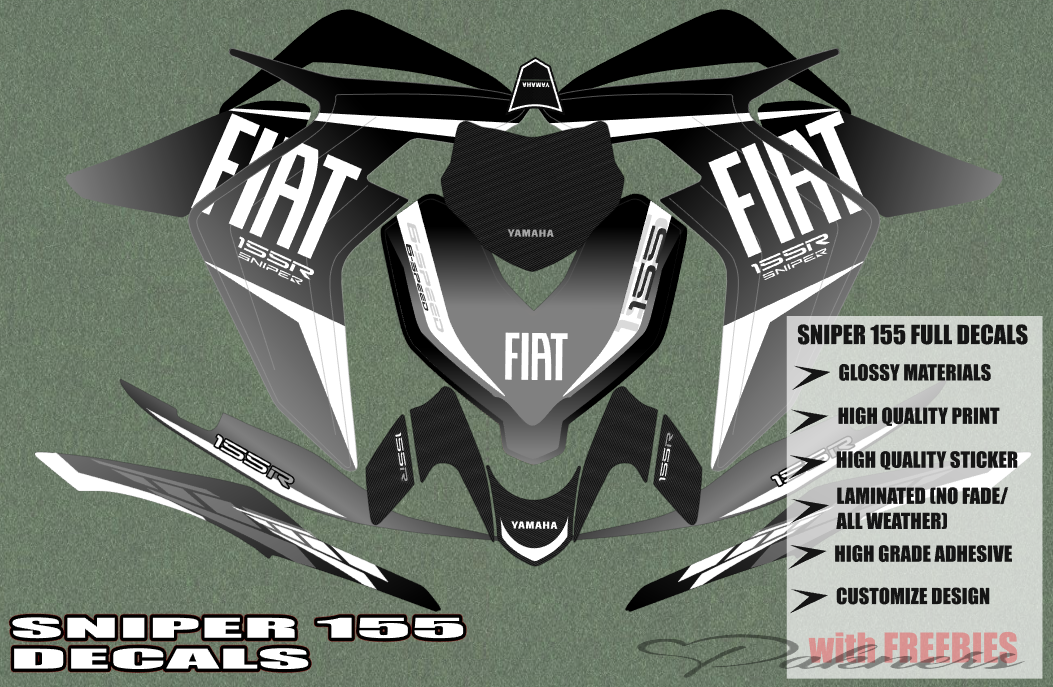 Sniper 155 Yamaha Version 3 Decals FIAT Glossy Material Sticker ...
