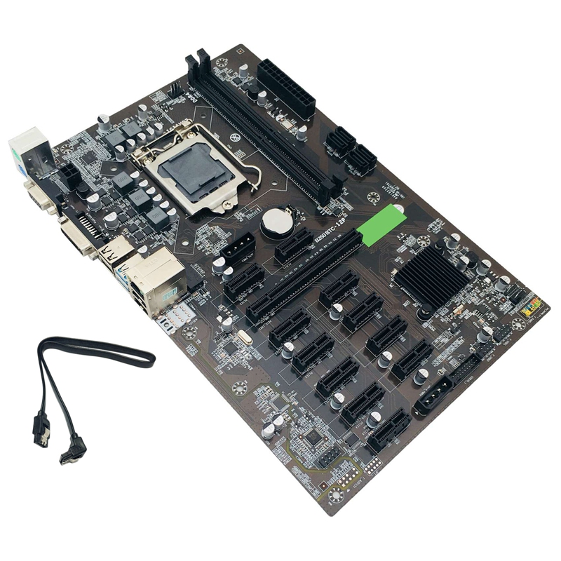 BTC B250 Mining Motherboard with SATA Cable LGA 1151 12XGraphics Card Slot DDR4 USB3.0 SATA3.0 ...