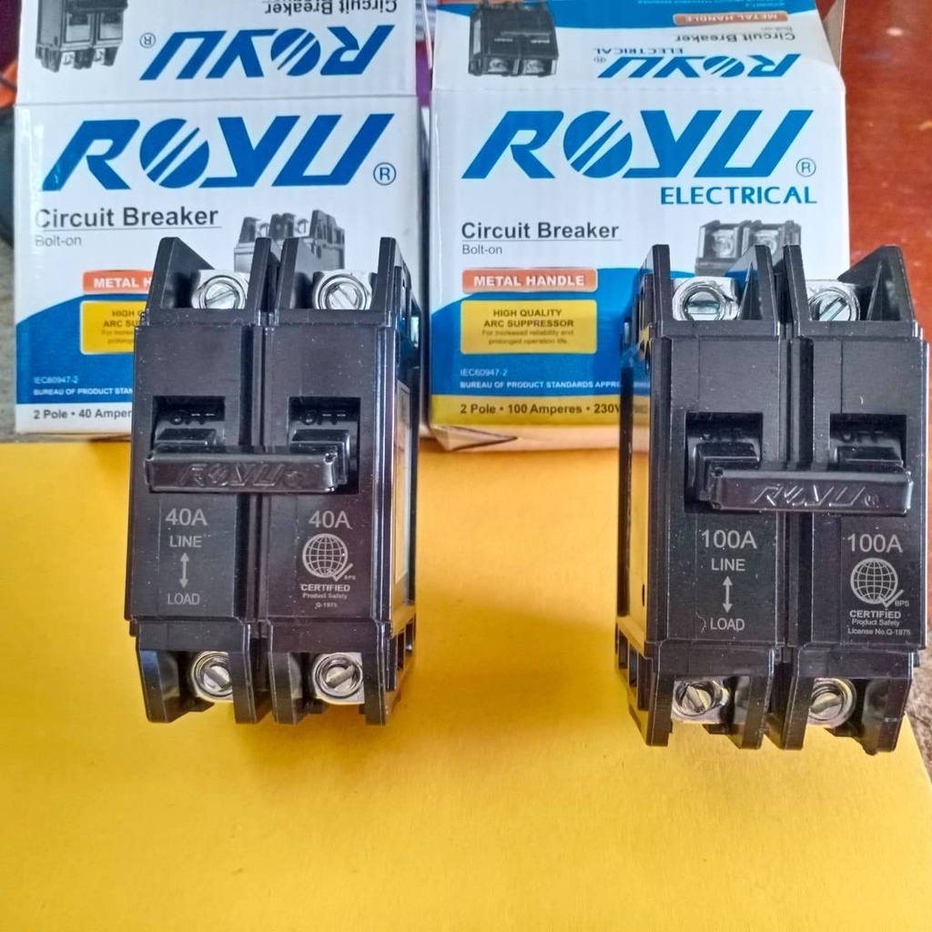 ROYU breakers ( plug-in ; bolt-on ) ( 15 / 20 / 30 / 40 / 60 / 100 amps ...