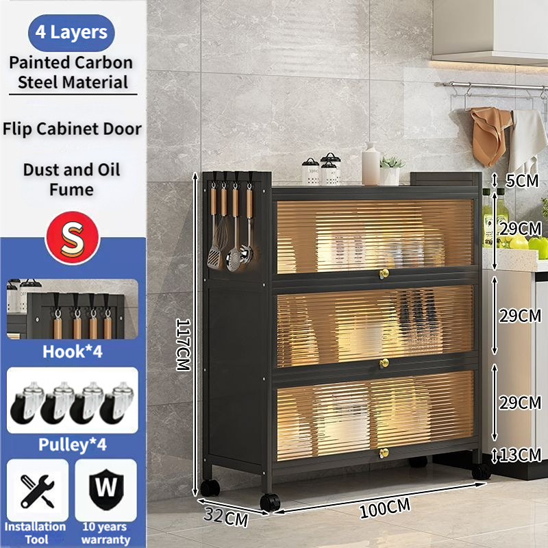 Kitchen dust cabinet 3/4/5 Layers Kitchen Rack Rustproof Storage ...