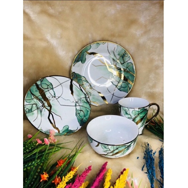 Plates CIROA Luxe Gold Accent Porcelain Dinner Plate | Lazada PH