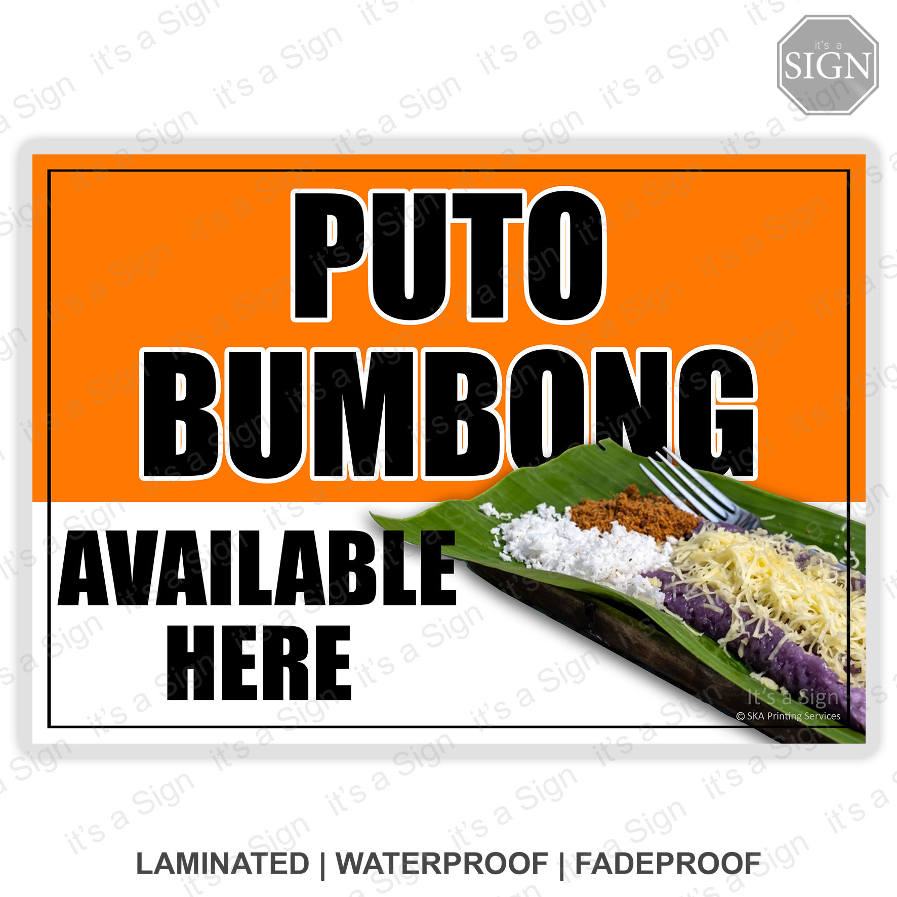 Puto Bumbong Food Store Sign - Laminated Signage Label - A4 / A3 Size ...
