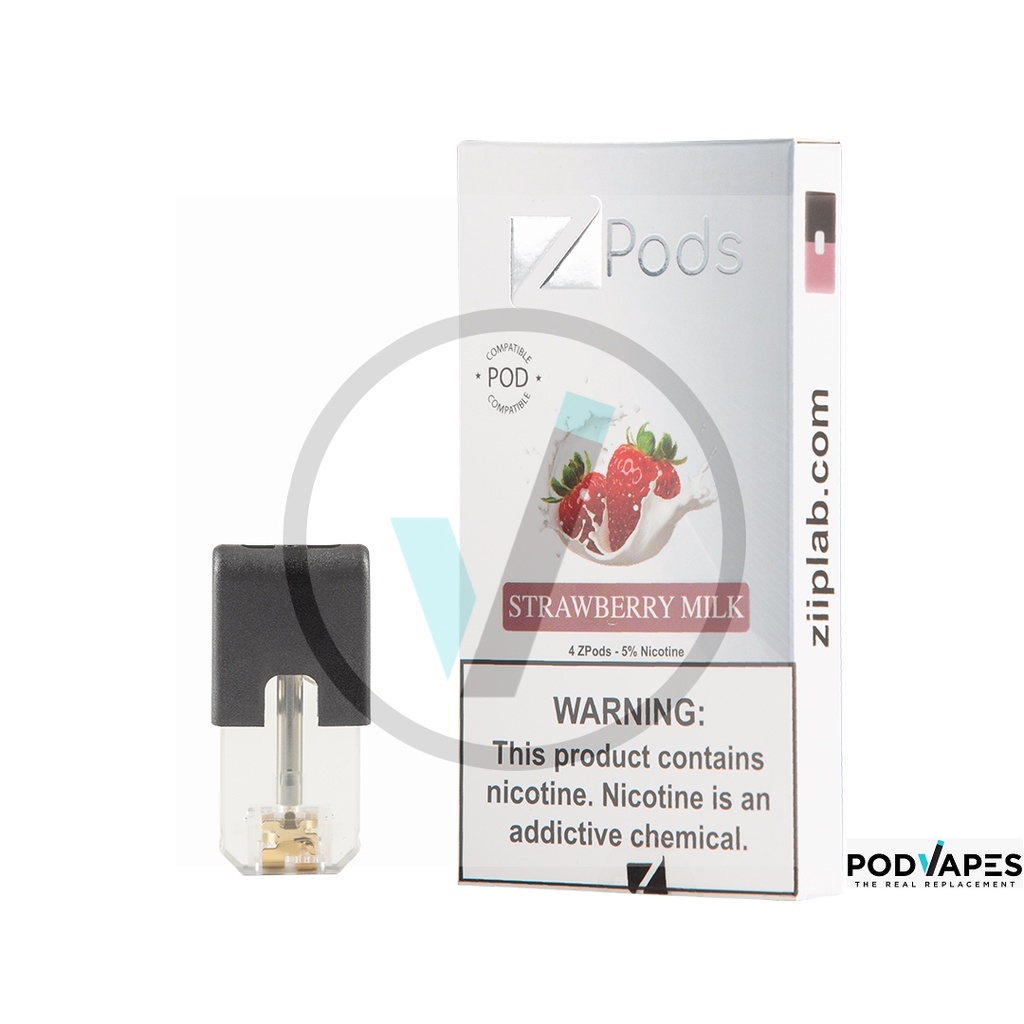 PODVAPES ZiiP J Pods – Strawberry Milk Ziip and Juul Compatible Pods 5 ...