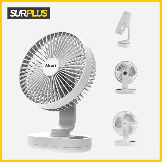 Surplus Akari 2in1 Rechargeable Portable 8" Fan with LED Night Light ...