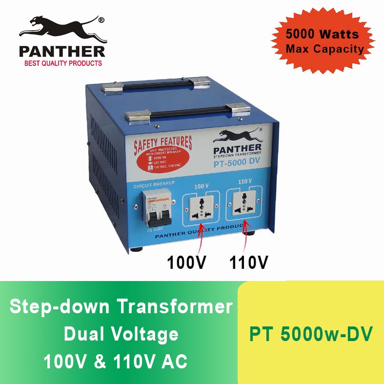 Panther PT 5000w-DV Step-down Transformer DUAL VOLTAGE 5000 Watts ...