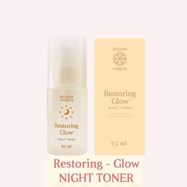 Bloom Habits Restoring Glow Night Toner with AHA & BHA Derived Fruit ...