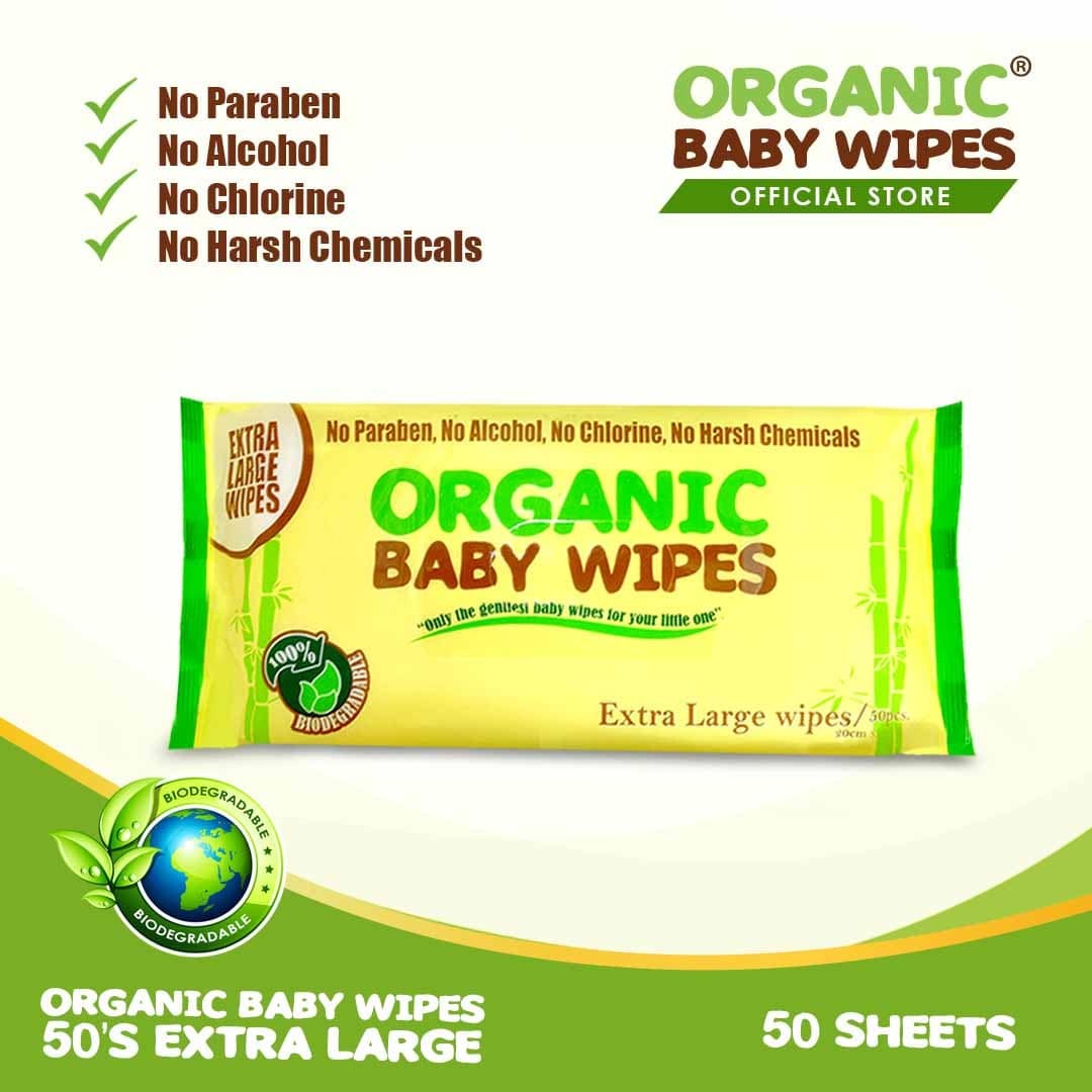 ORGANIC BABY WIPES 50's EXTRA LARGE SINGLE (Expiration: July 2023 ...