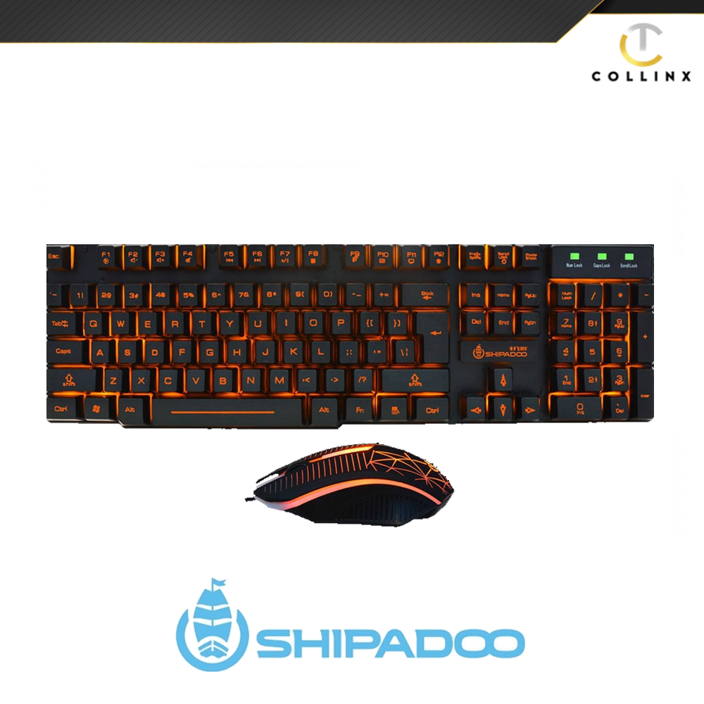 Shipadoo D600 Master Orange LED Keyboard and Mouse Combo | For Laptop ...