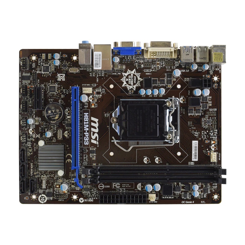 USED H81 Motherboard MSI H81M-P33 LGA 1150 4th Gen USB3.0 DDR3 H81M B85 ...