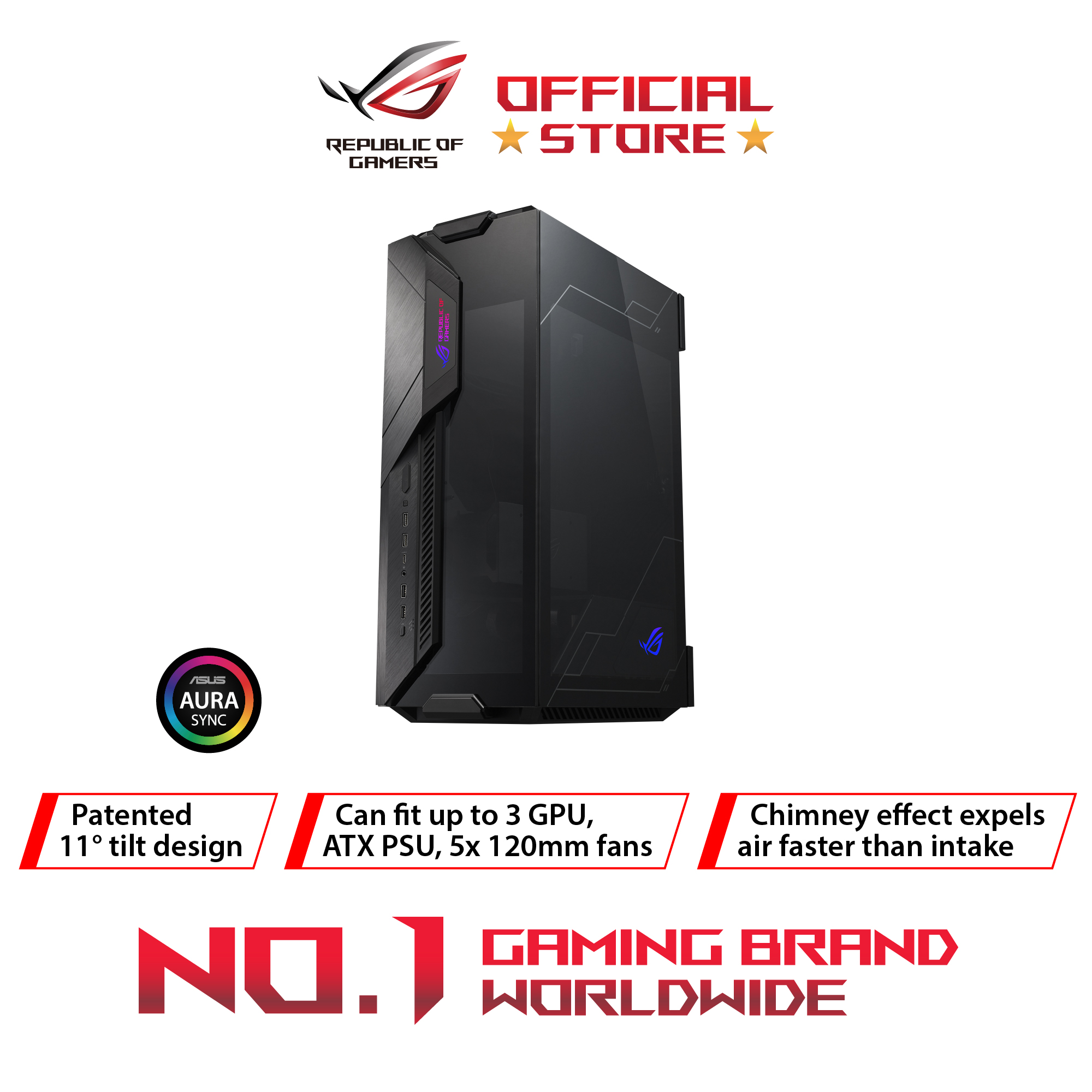 ASUS ROG Z11 Mini-ITX gaming case, Front I/O USB 3.2 Type-C port ...