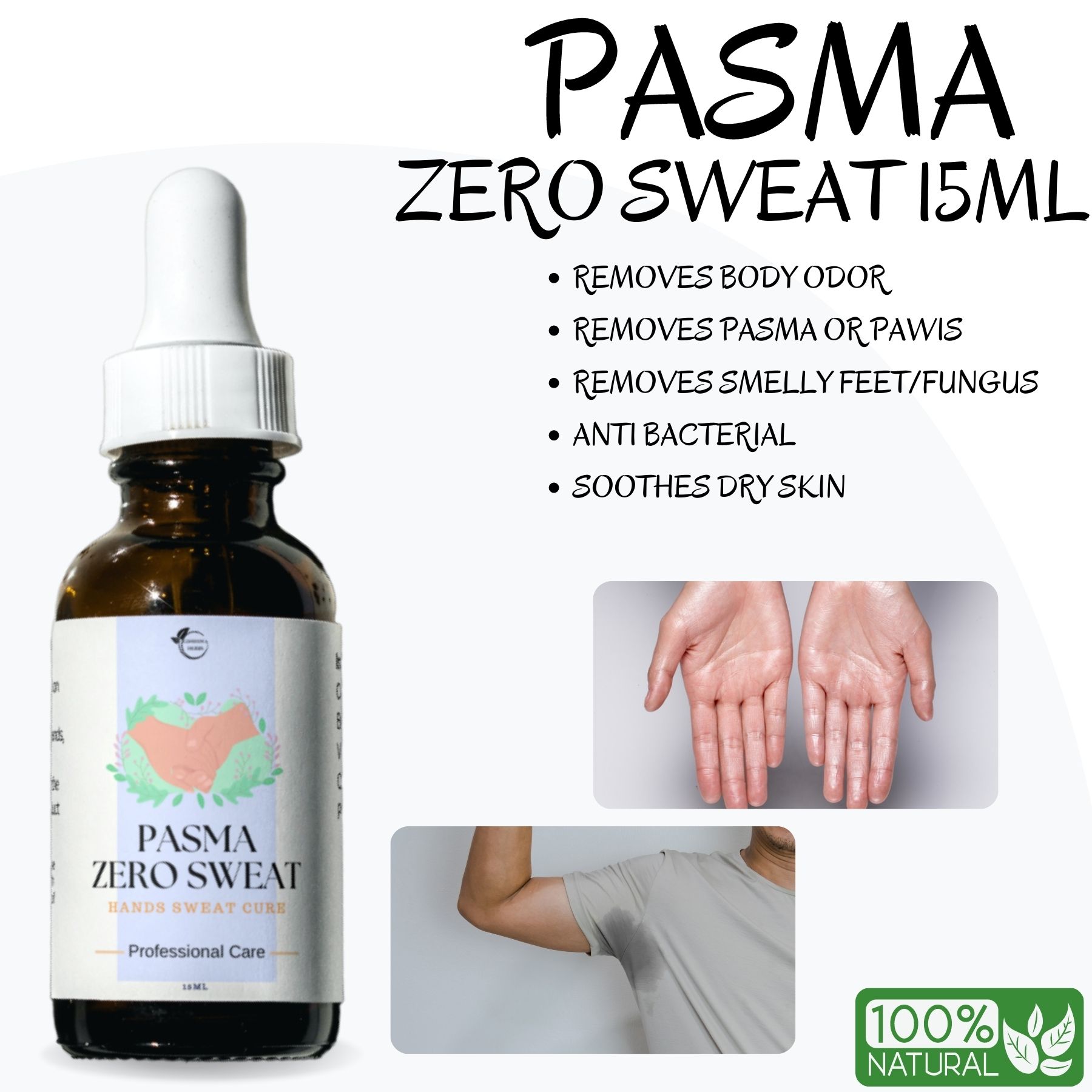 ORIGINAL Pasma Zero Sweat Oil Anti-Perspirant & Moisturizer 15ml No ...