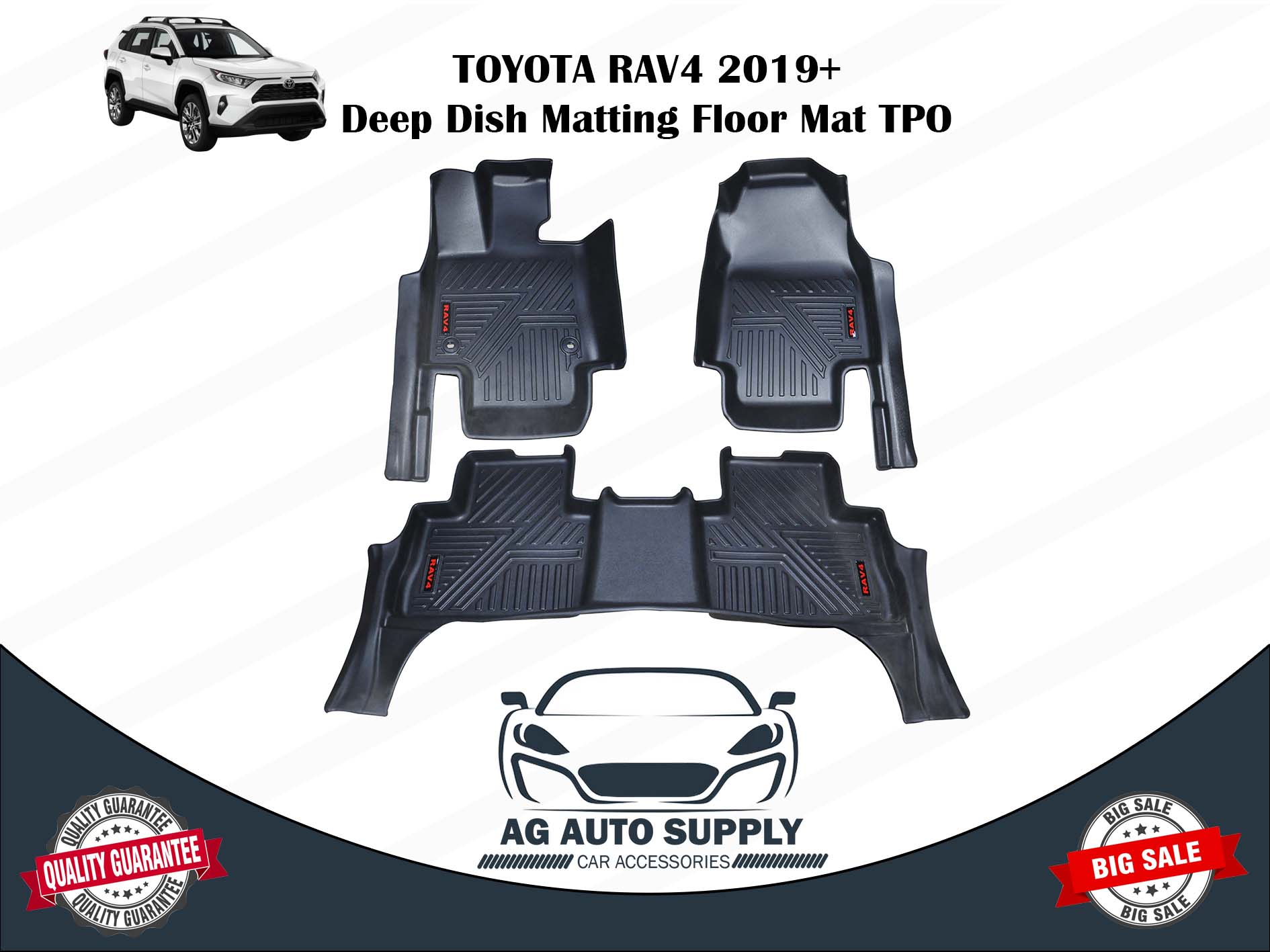 DEEP DISH MATTING TOYOTA RAV4 2019+ 5 SEATS 5D BLACK | Lazada PH