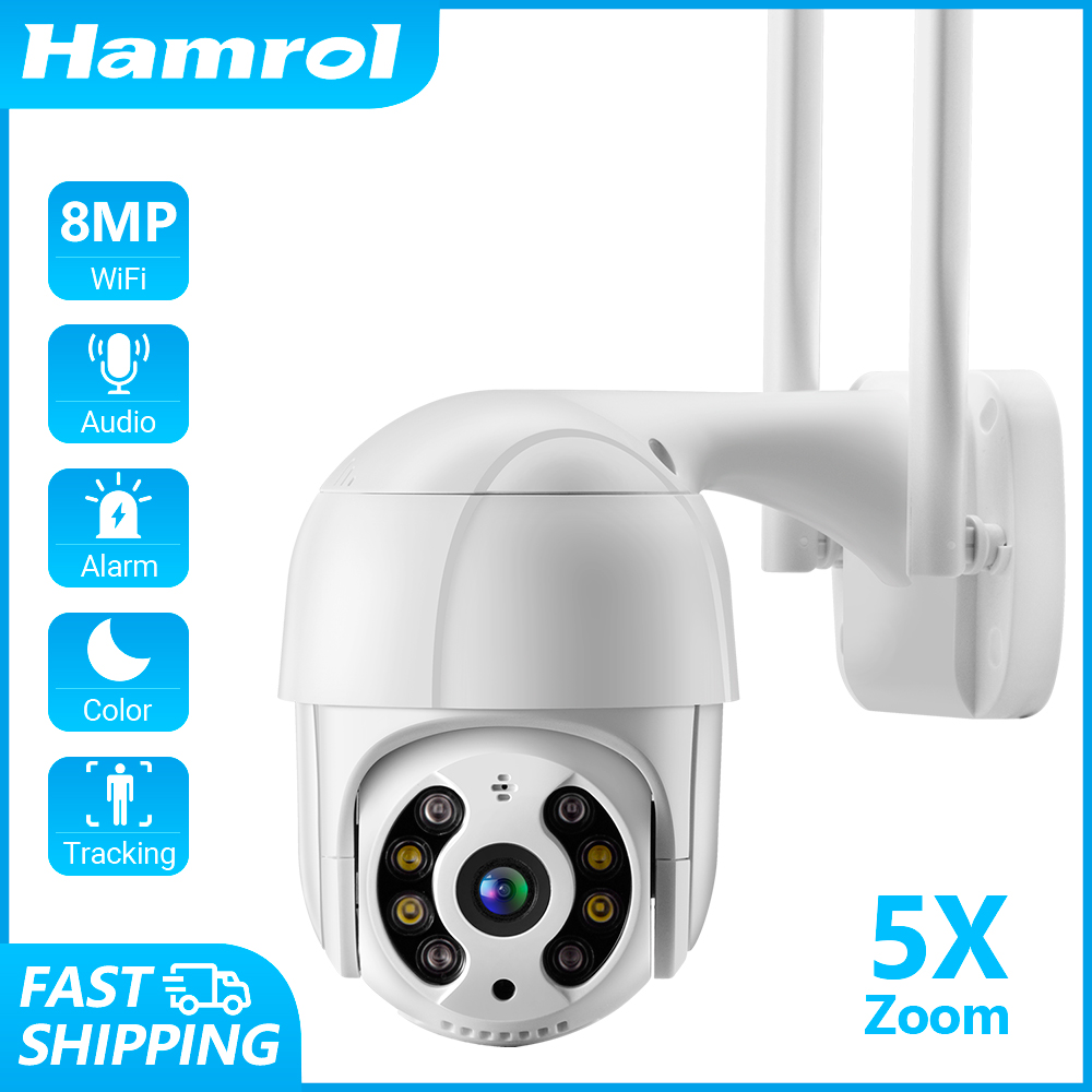 Hamrol 5MP Auto Tracking Mini PTZ Wifi Camera 3MP 2MP 1080P H.265 ...
