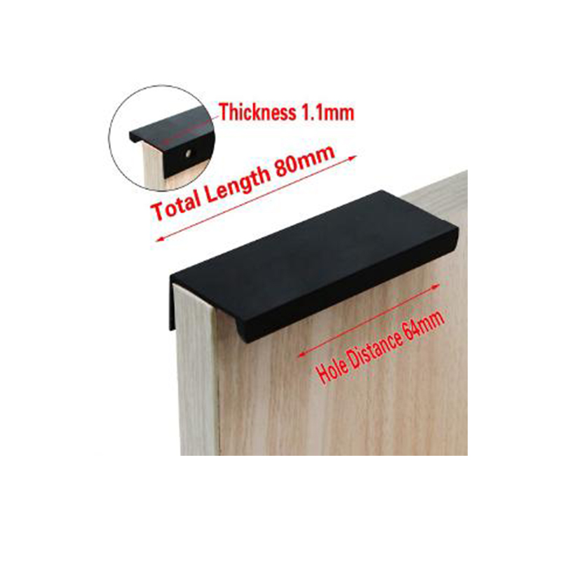 Black Hidden Cabinet Handles Stainless steel Hidden Finger Pull Handles ...