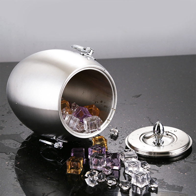 304 Oval Ice Bucket, Wine Coolers Stainless Steel Double Wall Champagne ...