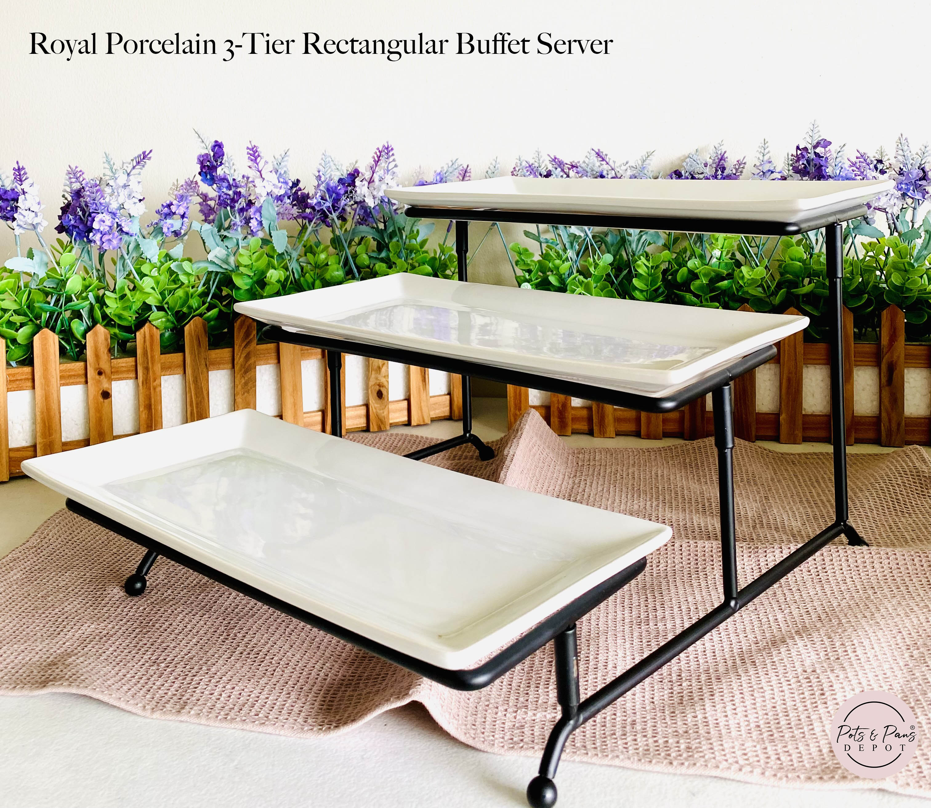[3 Tier] Royal Dine Porcelain Rect. Buffet Server | Lazada PH