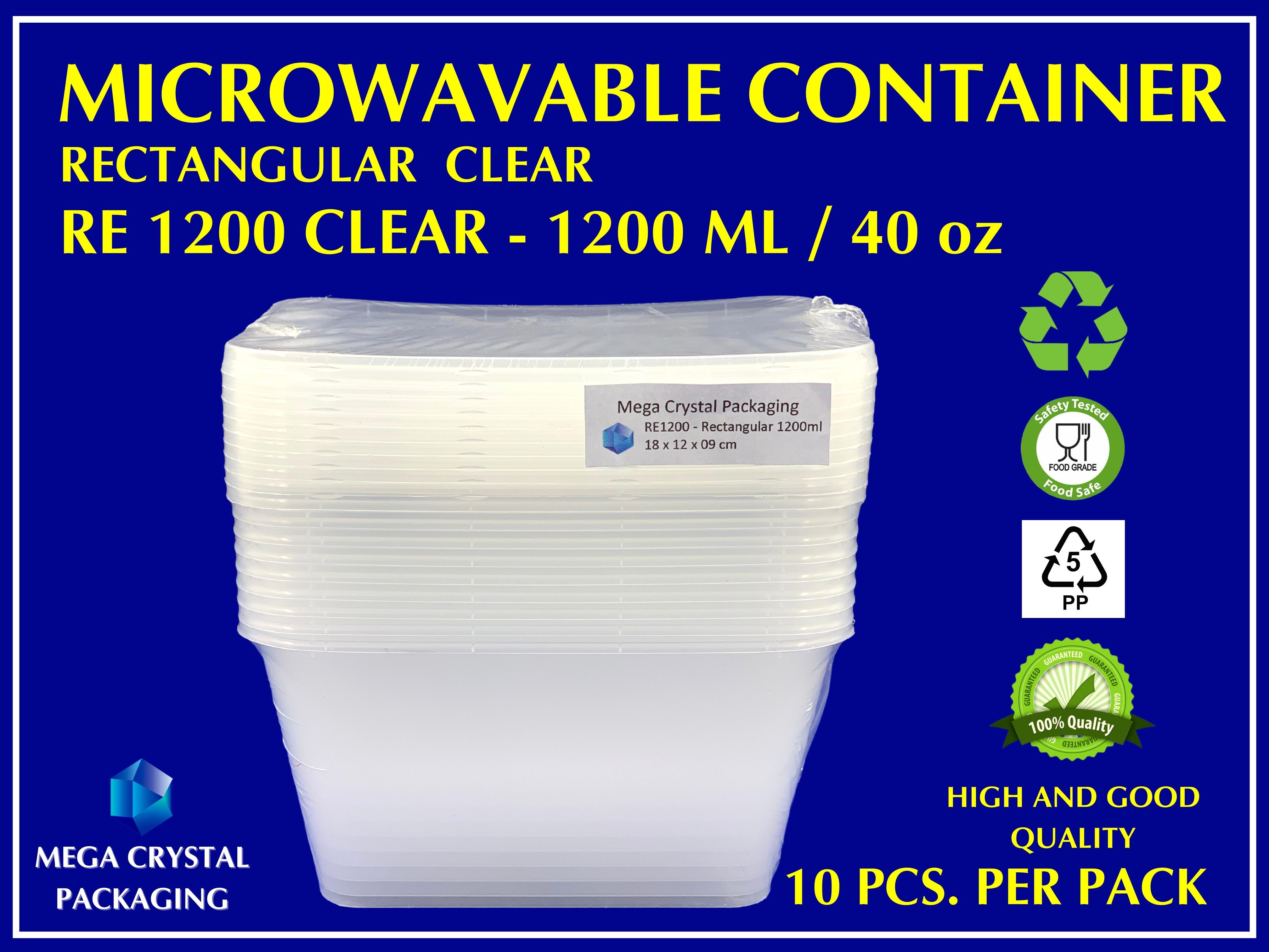 Microwavable Container RE 1200- Rectangular 1200 ml ( 10 pcs. Per Pack ...