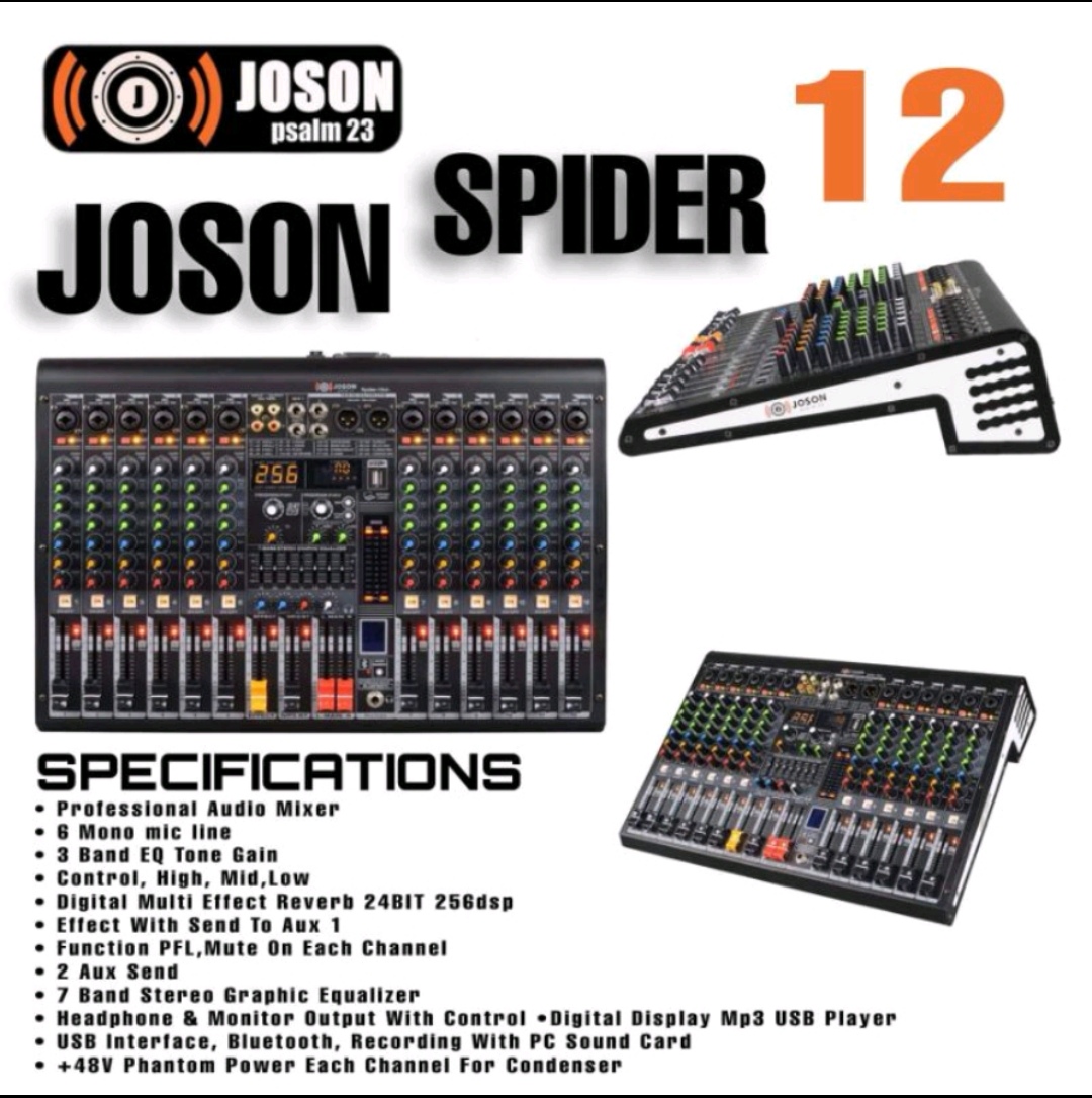 JOSON Spider 12 Channel Professional Audio Mixer | Lazada PH