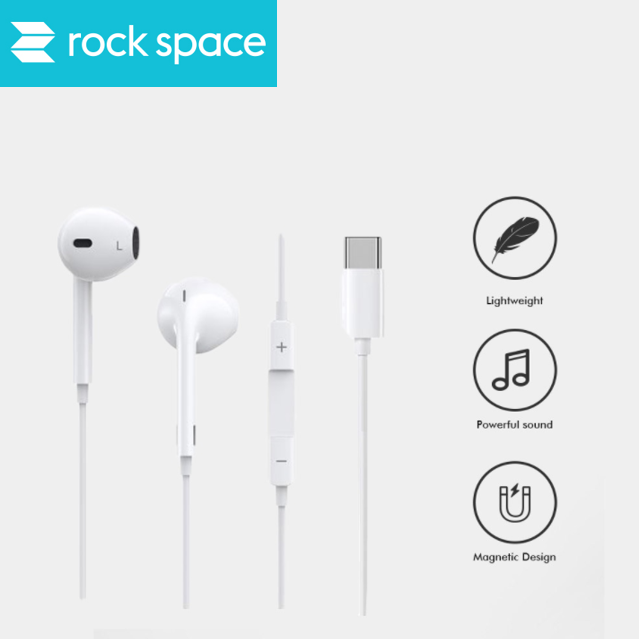 Rock Space ES08 Type-C Stereo Earphone White | Lazada PH