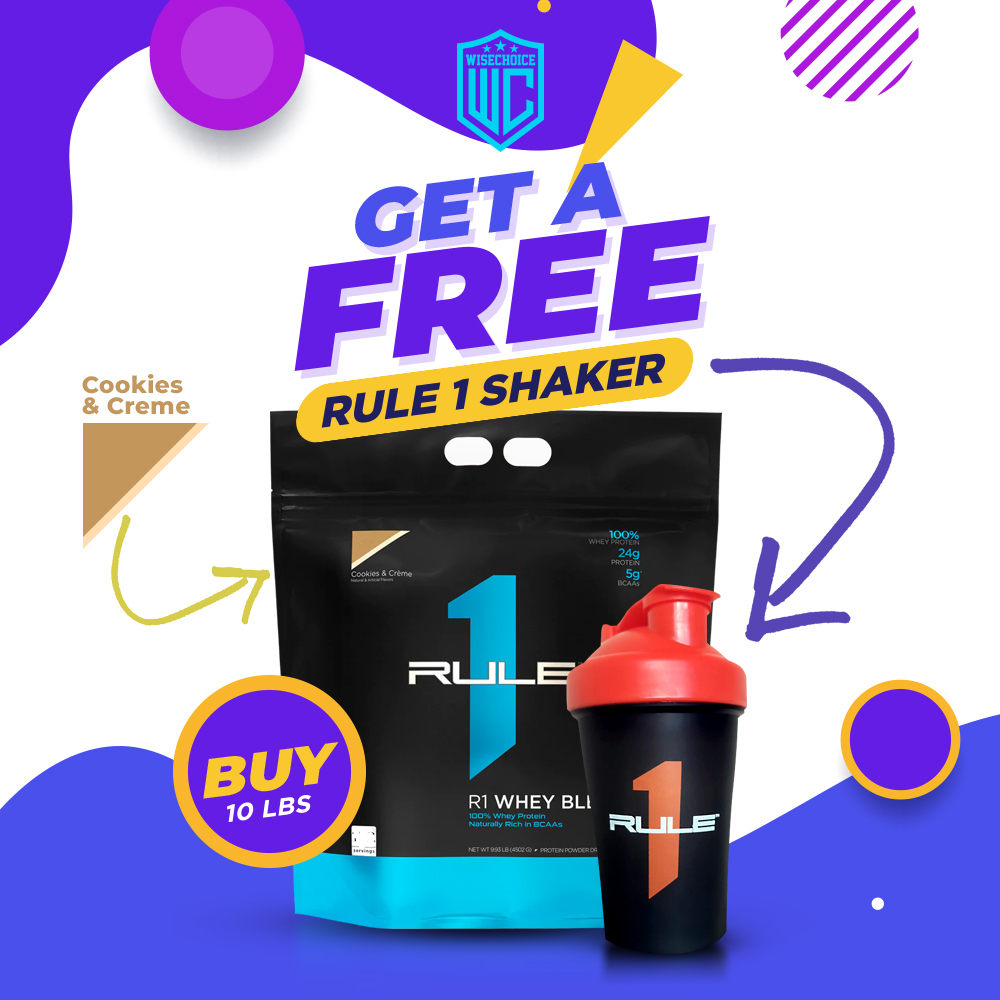 RULE 1 R1 WHEY BLEND 10 LBS COOKIES & CREAM FLAVOR ( 132 SERVINGS ...