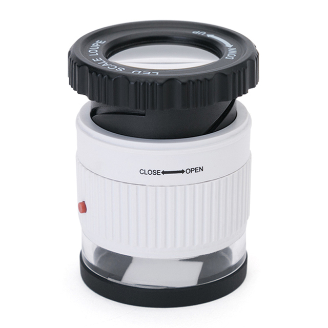 30X Cylindrical Scale Magnifying Glass with LED UV Light Magnifier ...