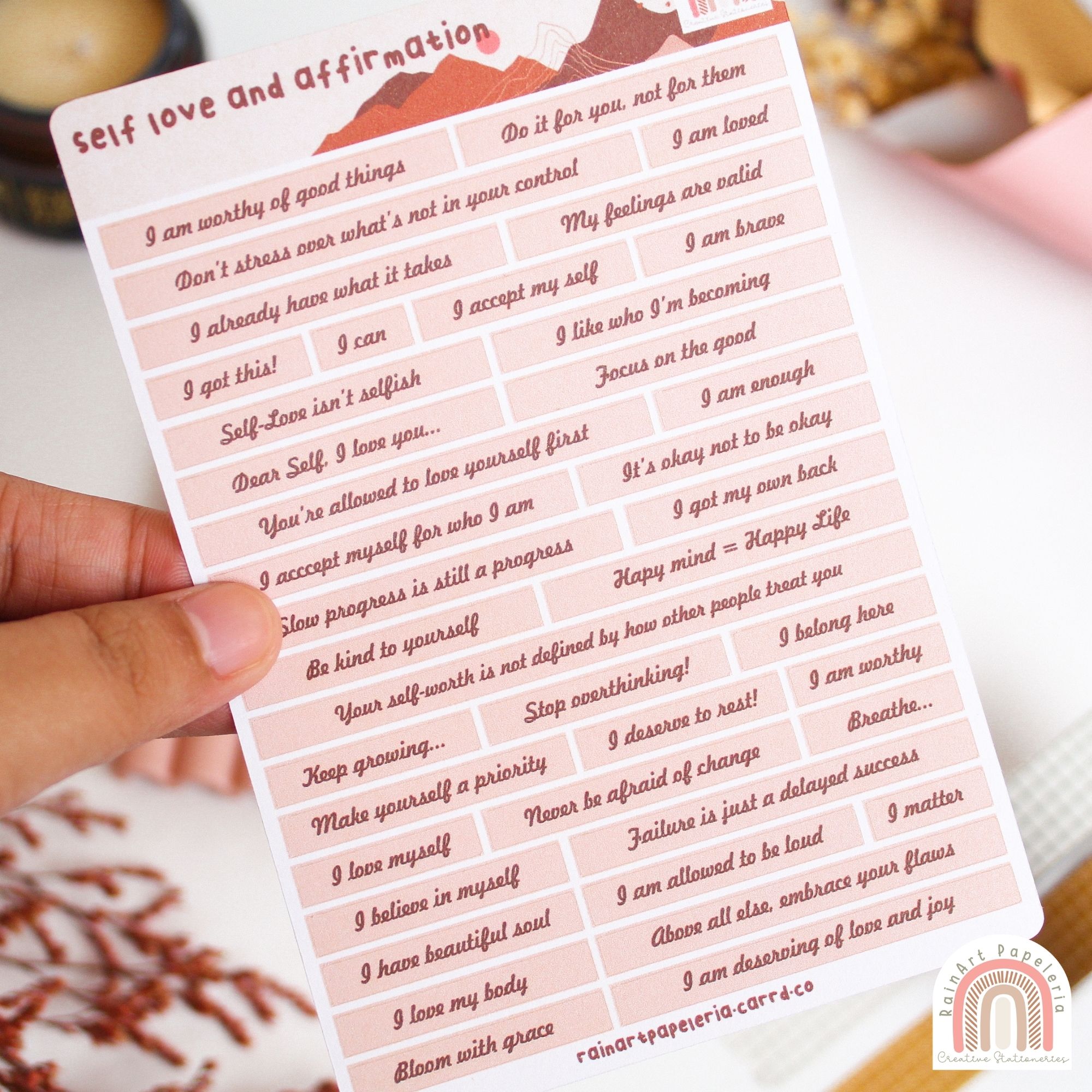 Self-Love and Affirmation Sticker Sheet | Planner Sticker | Journal ...