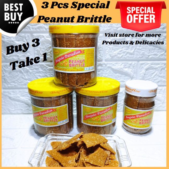 3 pcs Baguio Products, Baguio Paradise Peanut Brittle Buy 3 take 1 ...
