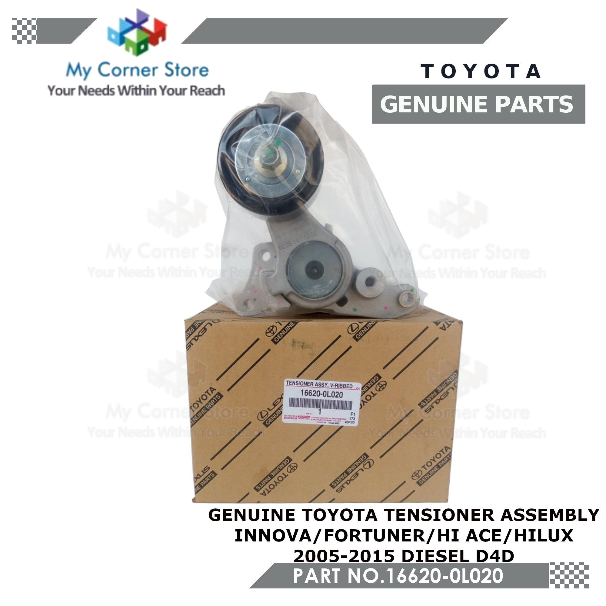 GENUINE TOYOTA TENSIONER ASSEMBLY INNOVA / FORTUNER / HI ACE / HILUX ...