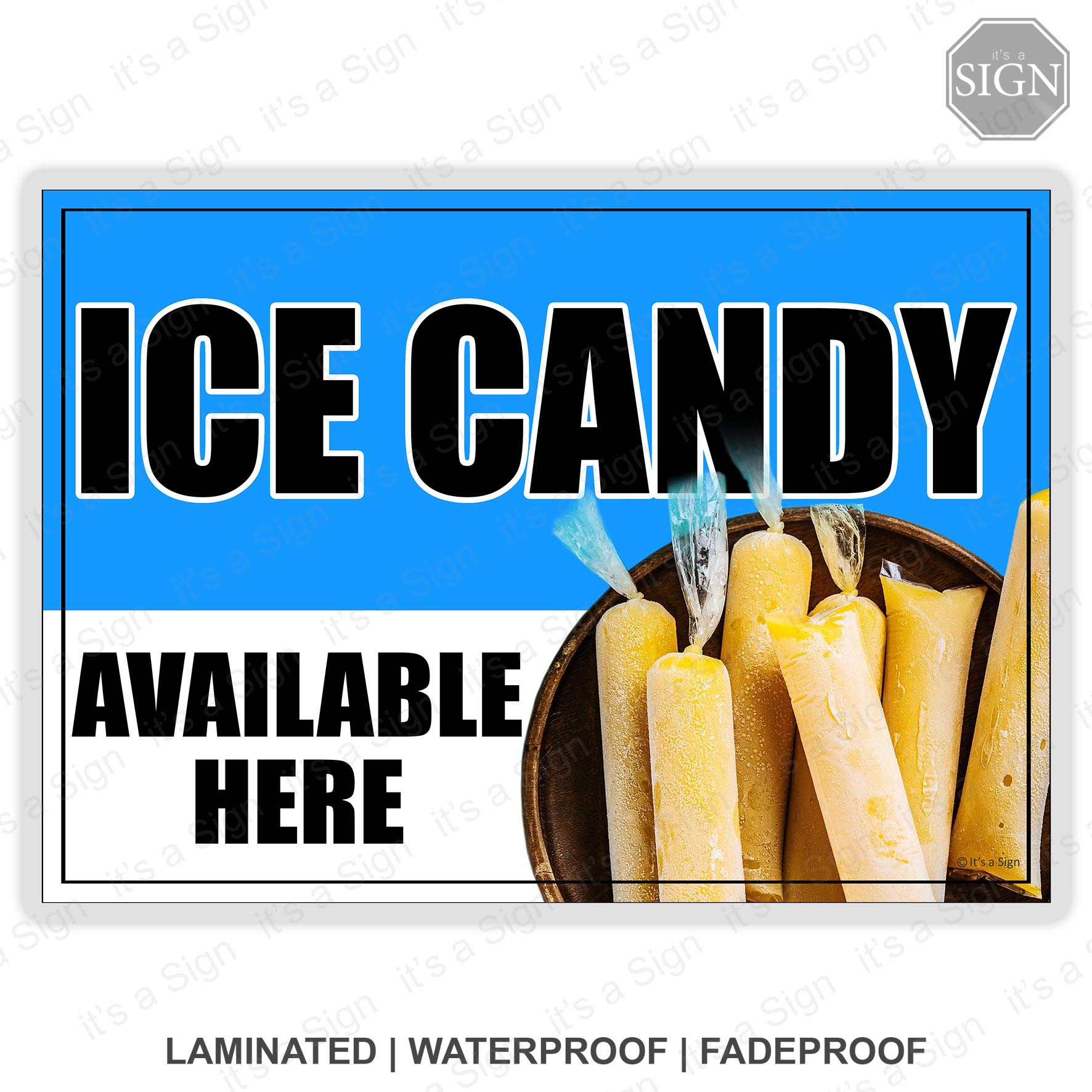 Ice Candy Store Sign - Laminated Signage Label - A4 / A3 Size | Lazada PH