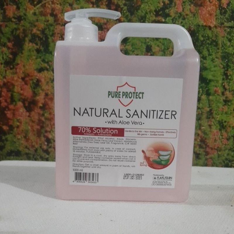 Healthy PURE PROTECT NATURAL Sanitizer Alcohol 1000ml or 1 liter with ...