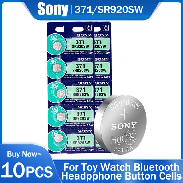 10-50PCS Sony 371 SR920SW AG6 920 LR920 LR69 171 370A 371A 1.55V Silver ...