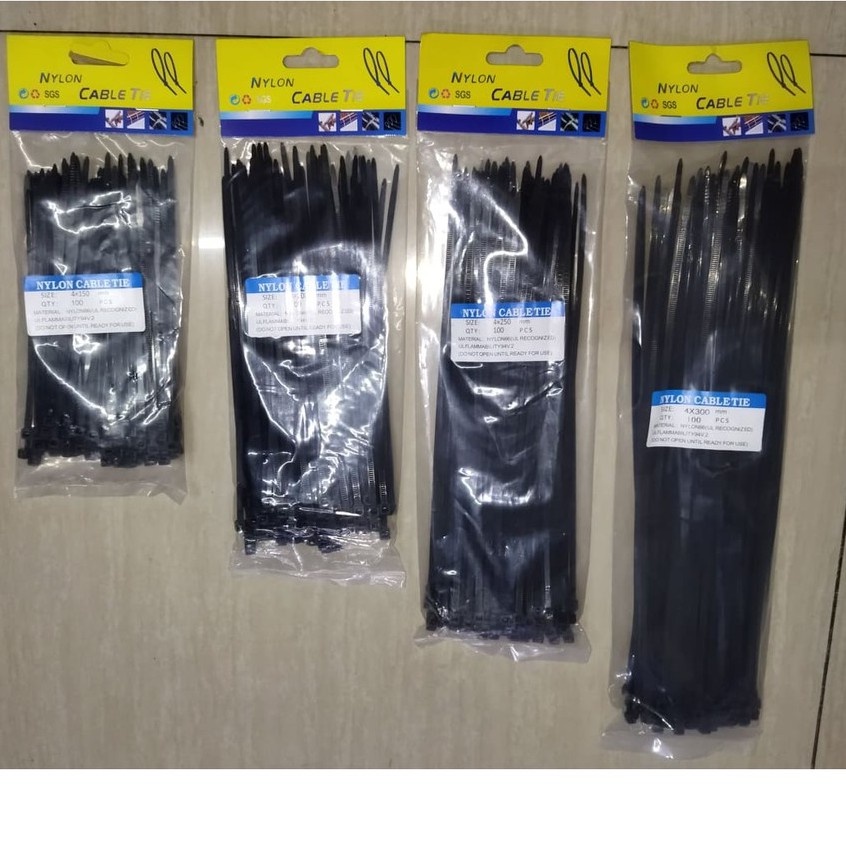 Nylon Zip Ties ( PACK OF 100) Cable Ties Strength Tie Wraps for Tying ...
