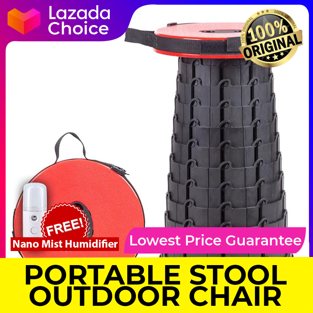 Banco Plegable Retractable Folding Stool for Camping Height Adjustable ...