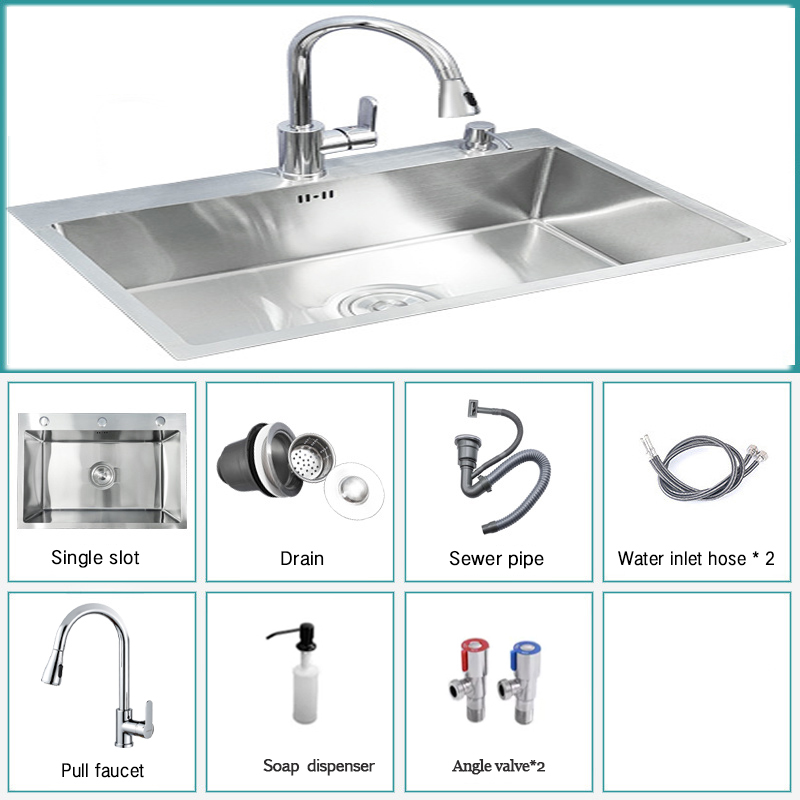 Kitchen Sink SUS 304 Stainless Steel 3.0MM Thickness High Quality Home ...